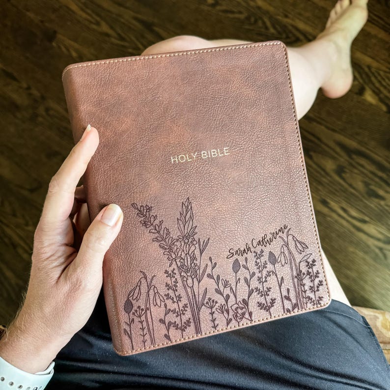 PERSONALIZED NKJV Journaling Bible - Holy Bible With Wildflowers - Add ...