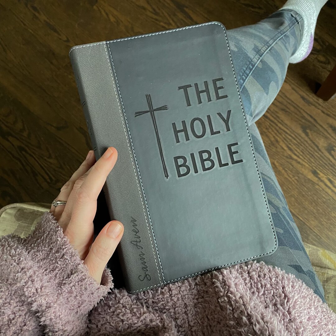 PERSONALIZED NIV Bible - Black - the Holy Bible With Cross - Add Your ...