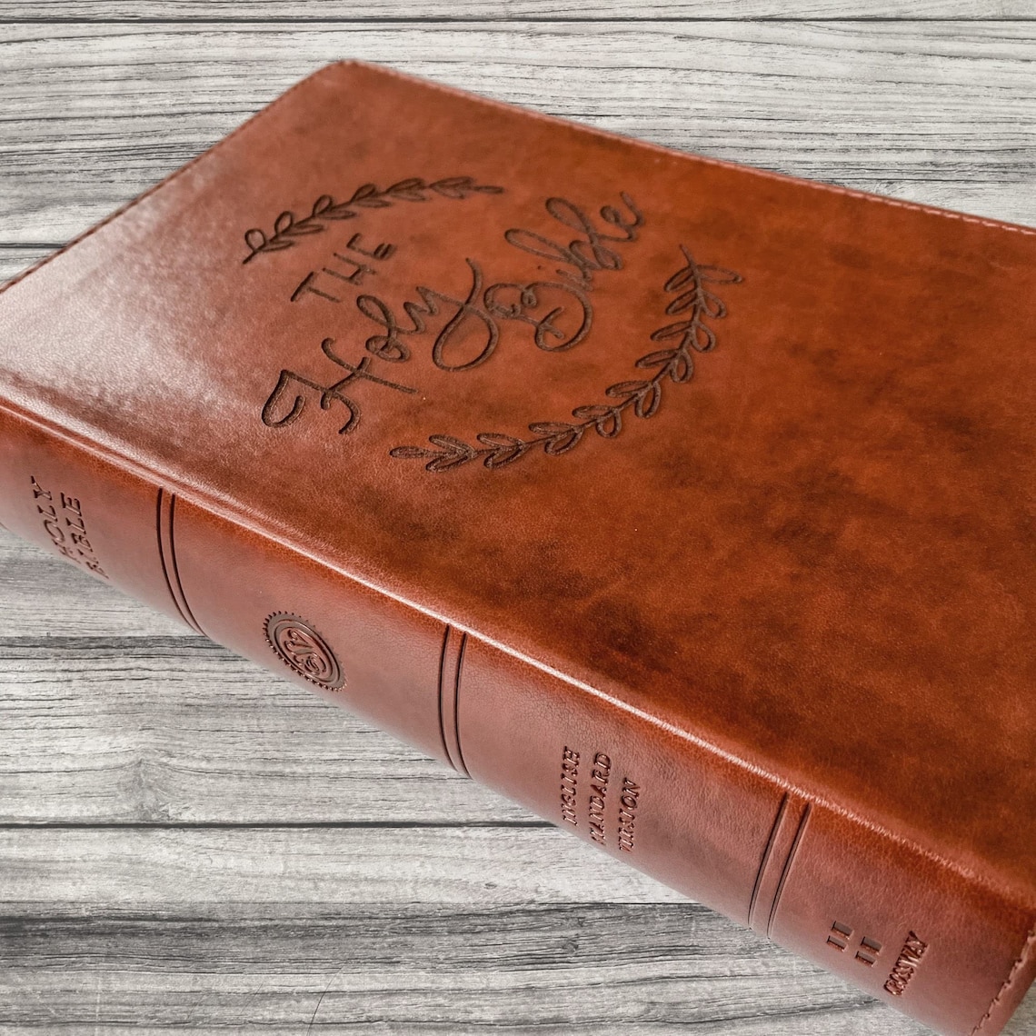 PERSONALIZED ESV Large Print Bible Holy Bible Wreath Add a - Etsy