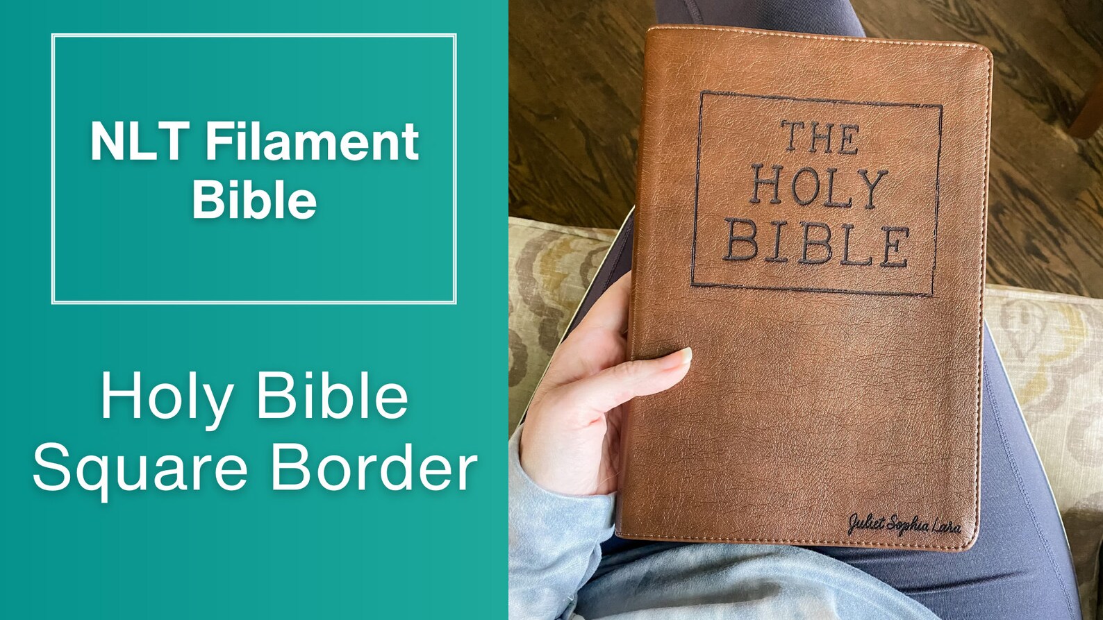 PERSONALIZED NLT Filament Bible - Holy Bible in Square Wreath - Add a ...