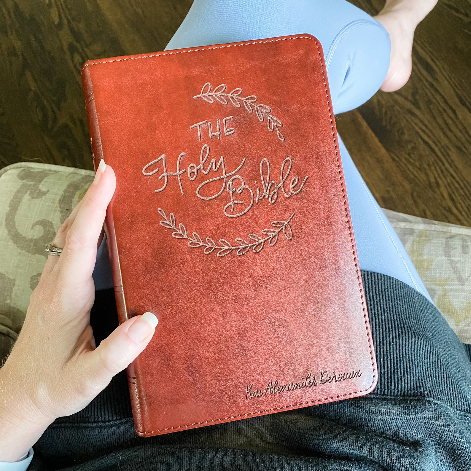 PERSONALIZED ESV Large Print Bible Holy Bible Wreath Add a - Etsy