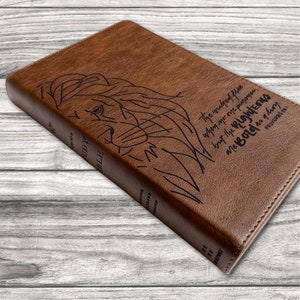 PERSONALIZED ESV Concise Study Bible - Brown - Proverbs 28:1 With Lion ...