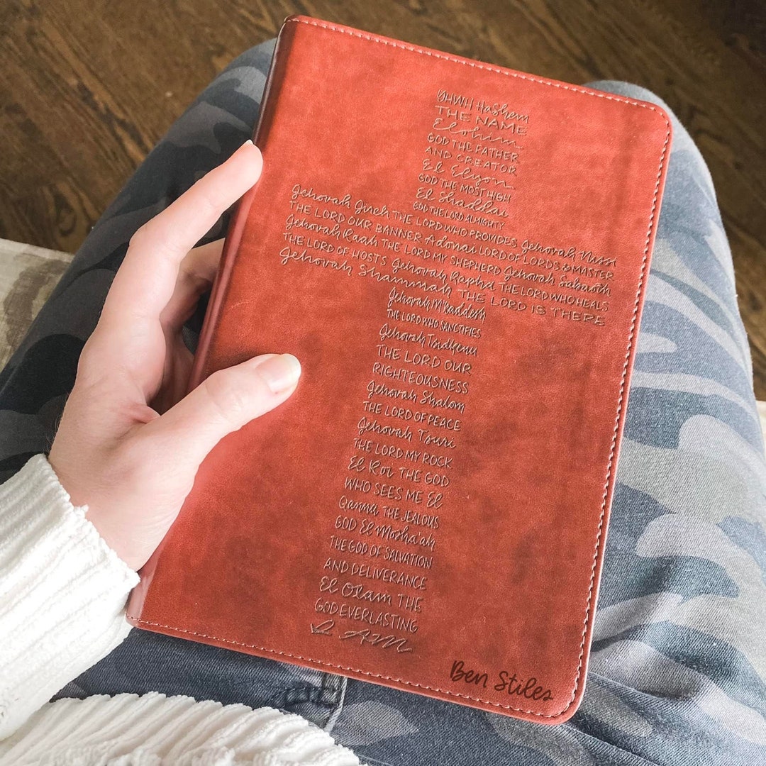PERSONALIZED ESV Brown Student Study Bible - Hand Lettered Names of God ...
