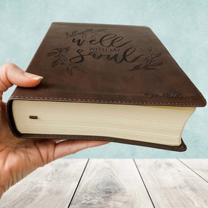 PERSONALIZED ESV Journaling Bible - It is Well With My Soul in Wreath ...