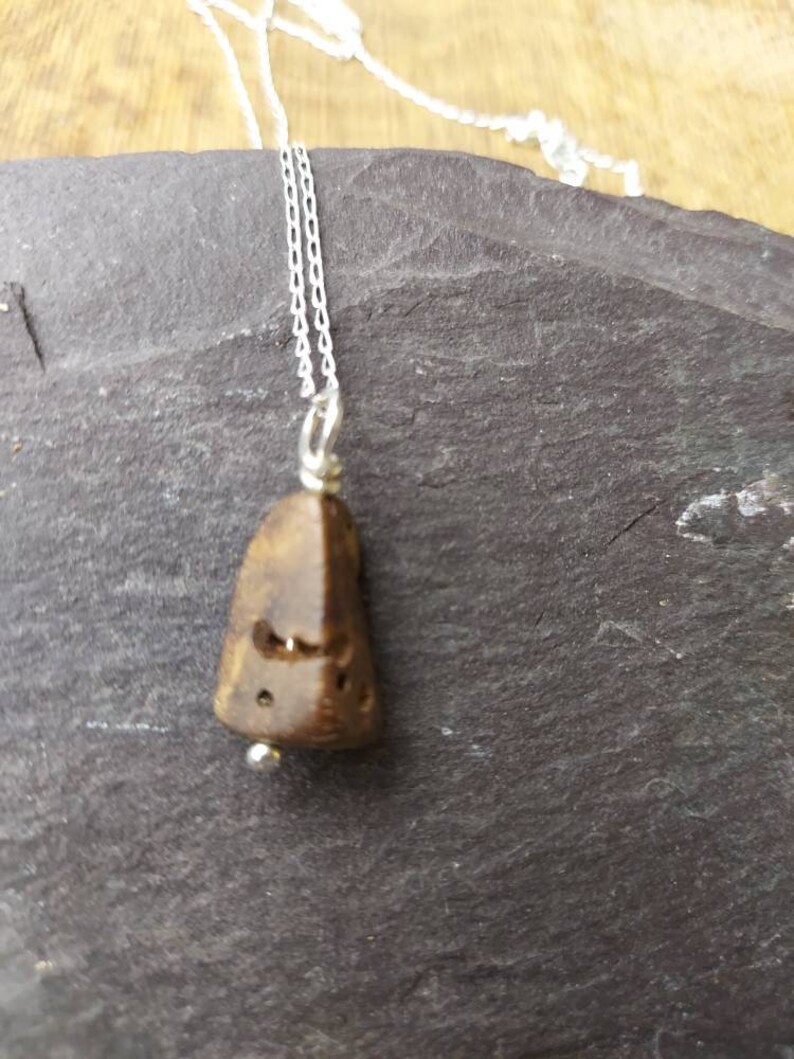 Handmade Pontfadog Oak Pendant/natural Wood Necklace With 925 Sterling ...