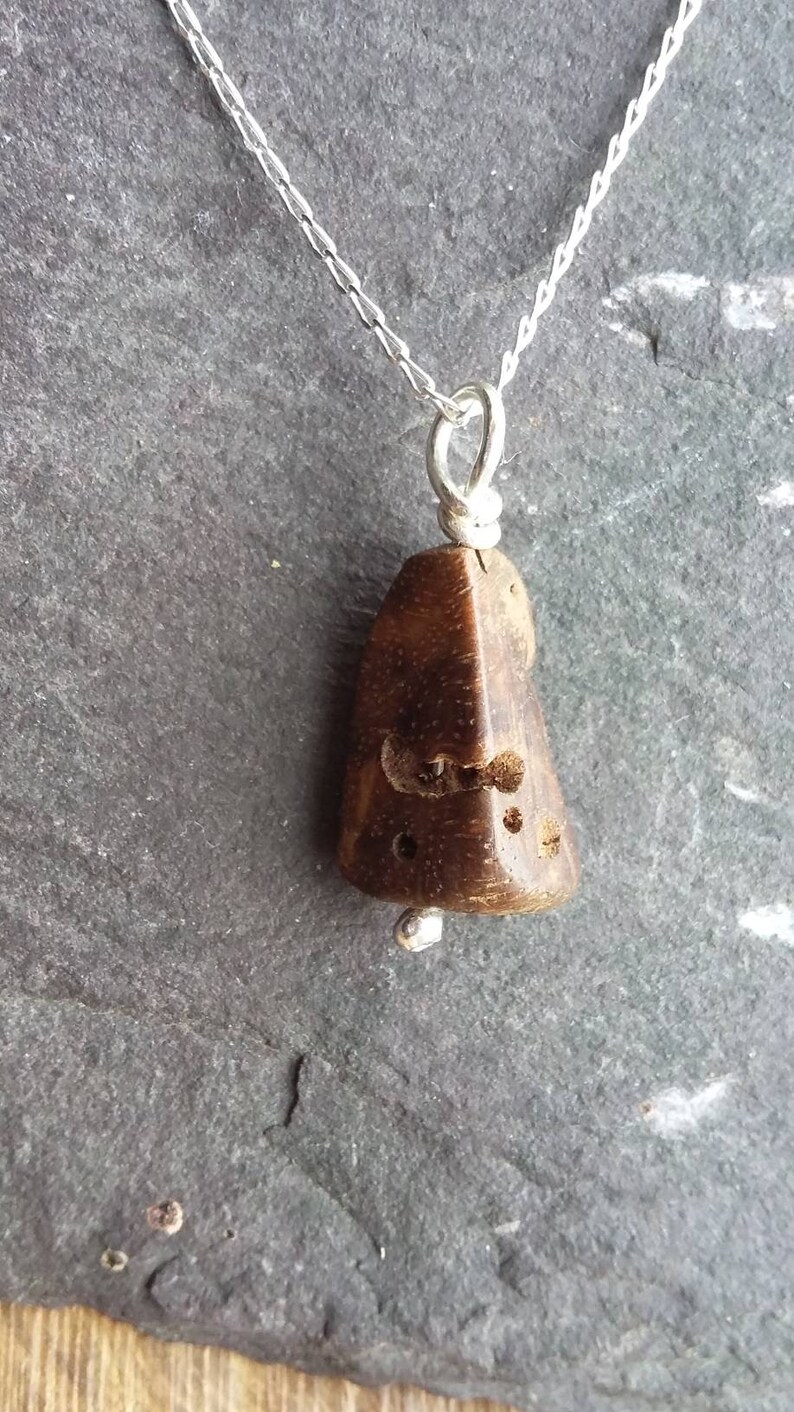 Handmade Pontfadog Oak Pendant/natural Wood Necklace With 925 Sterling ...