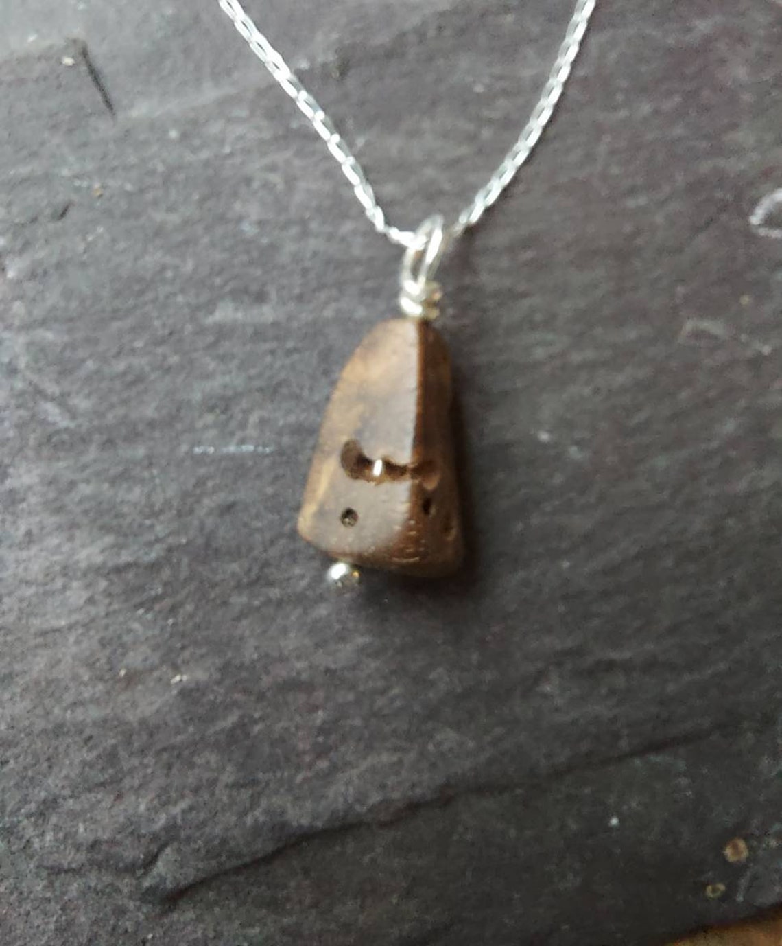 Handmade Pontfadog Oak Pendant/natural Wood Necklace With 925 Sterling ...