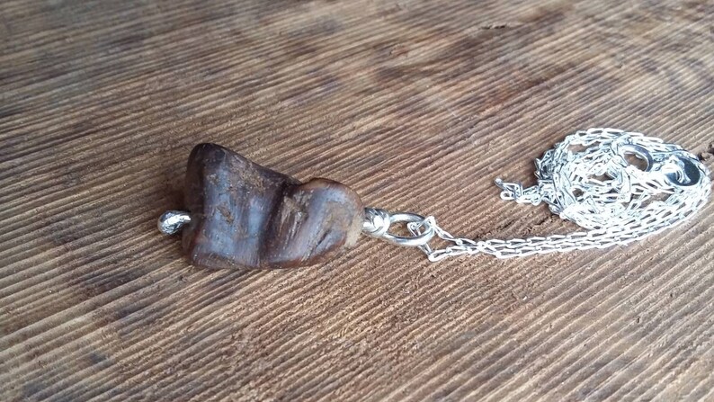 Handmade Pontfadog Oak Pendant/natural Wood Necklace With 925 Sterling ...