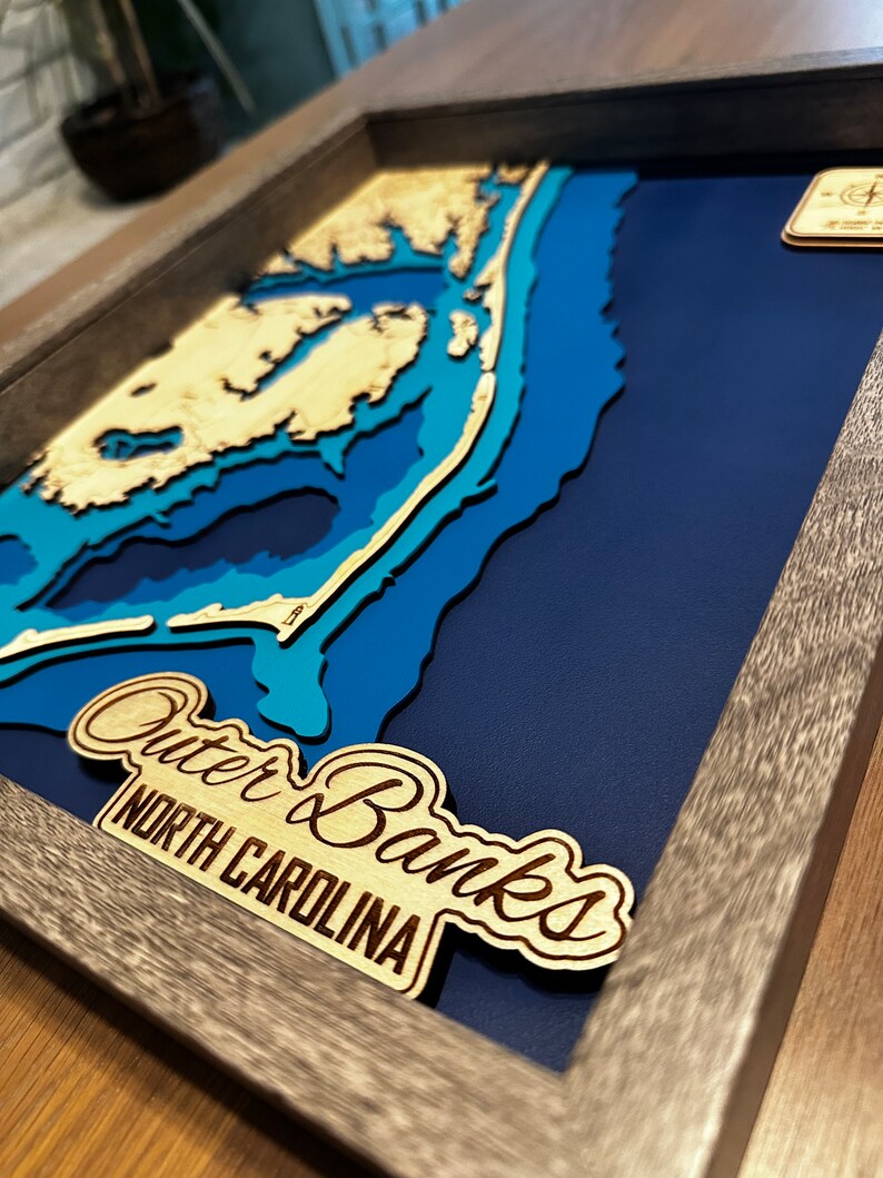 Outer Banks Laser Cut Wood Map - Etsy