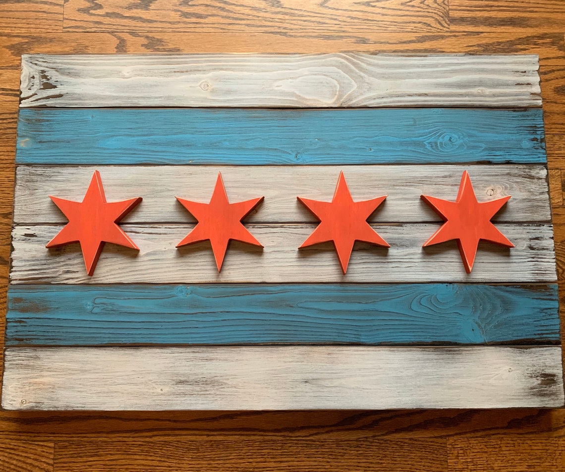 Rustic Wood Chicago Flag - Etsy