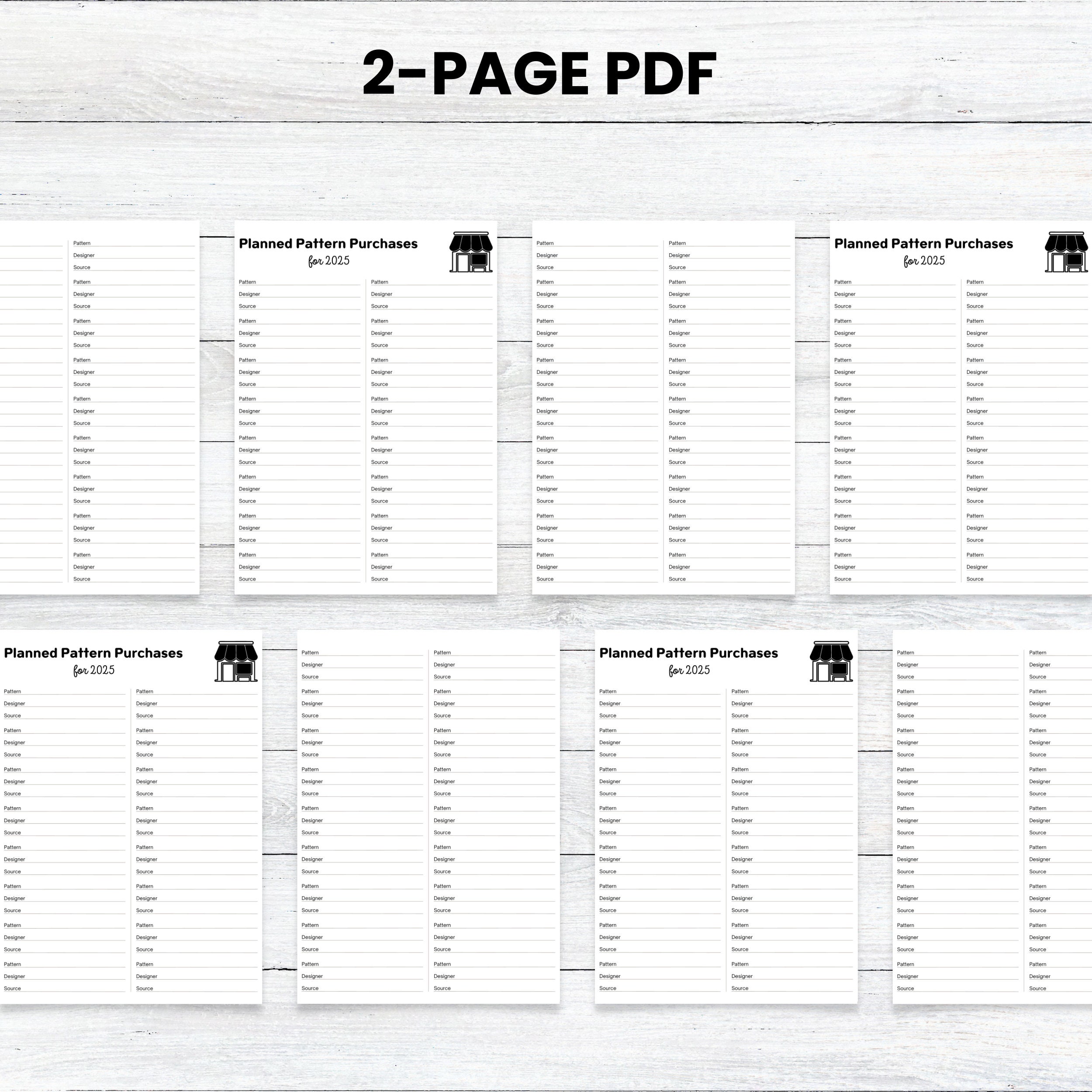 PRINTABLE Planned Pattern Purchases for 2025, Flosstube Stitch-a-long ...