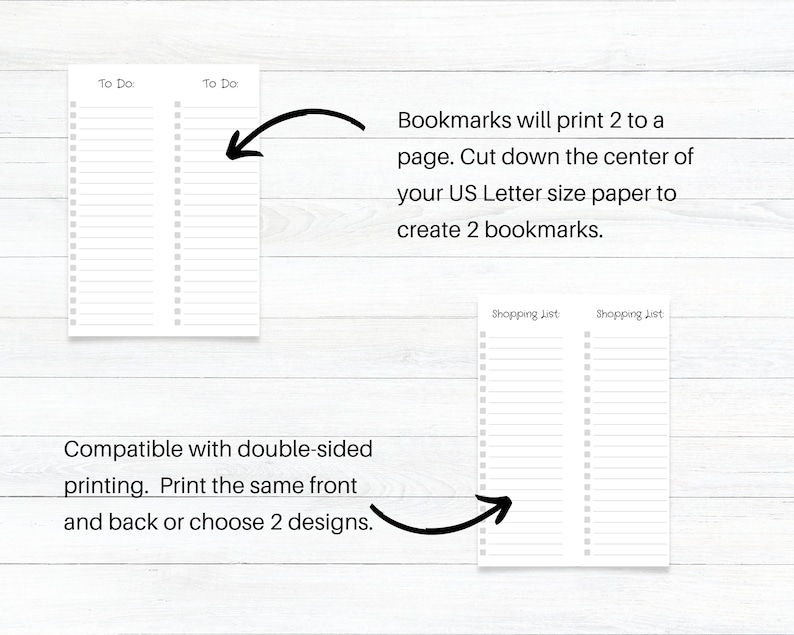 PRINTABLE Bookmark Bundle for Discbound Planner, to Do List, Shopping ...