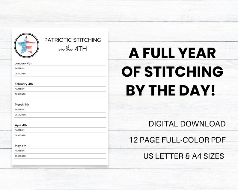 PRINTABLE Stitch the Day Seasonal Cross Stitch Tracker, Journal for ...