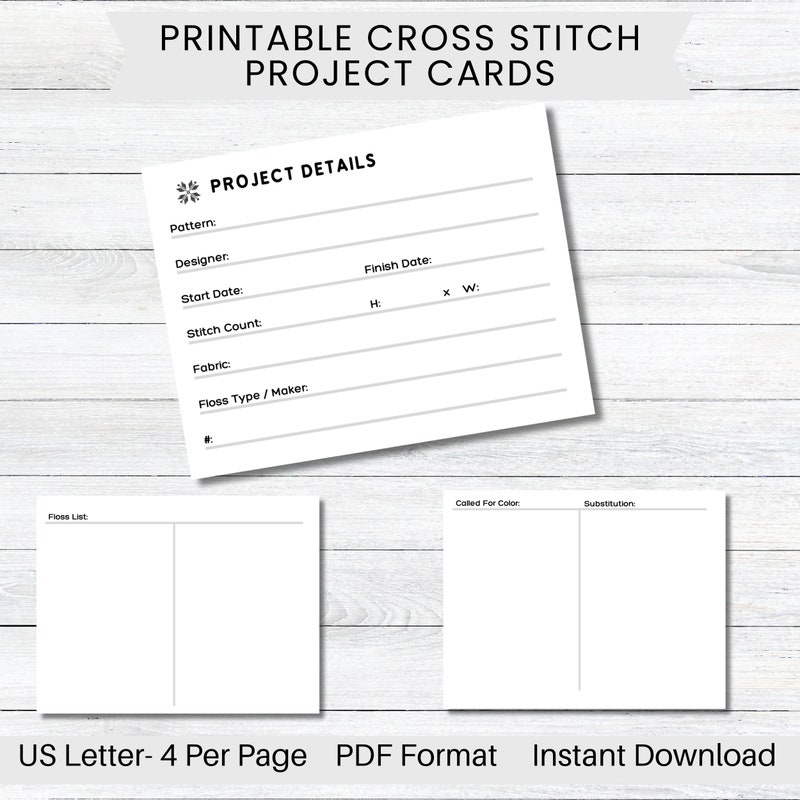 Stitcher Project Cards - Etsy UK