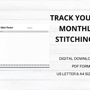 PRINTABLE Cross Stitch Monthly Habit Tracker, Cross Stitch Planner ...