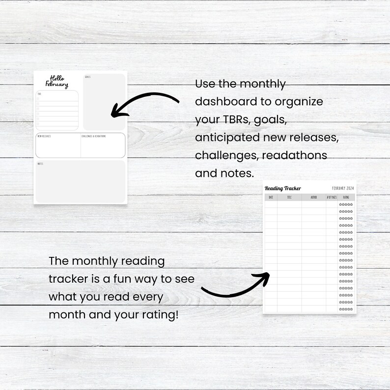 PRINTABLE 2024 Reading Planner, MONDAY Start, Book Tracker, Journal for ...