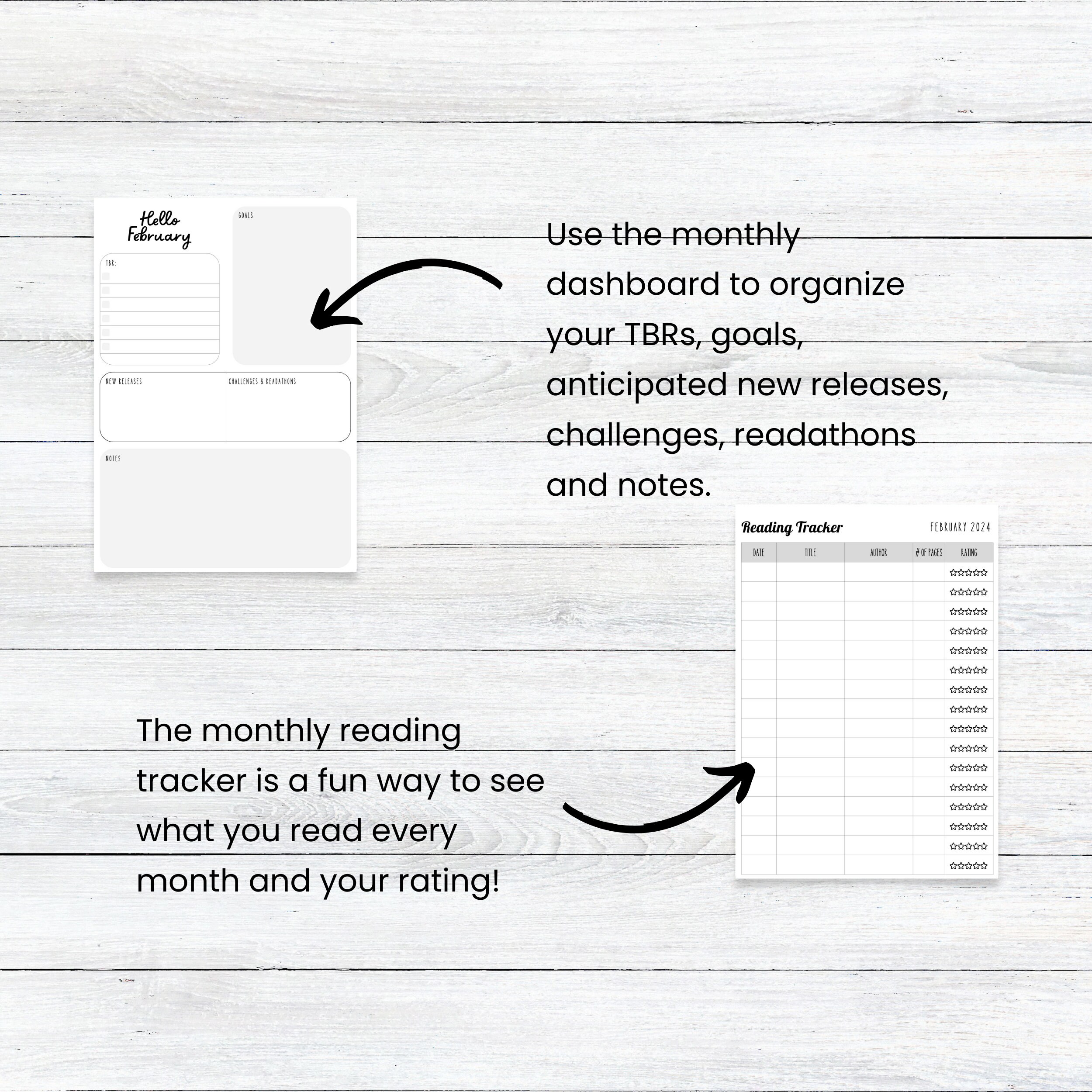PRINTABLE 2024 Reading Planner, MONDAY Start, Book Tracker, Journal for ...