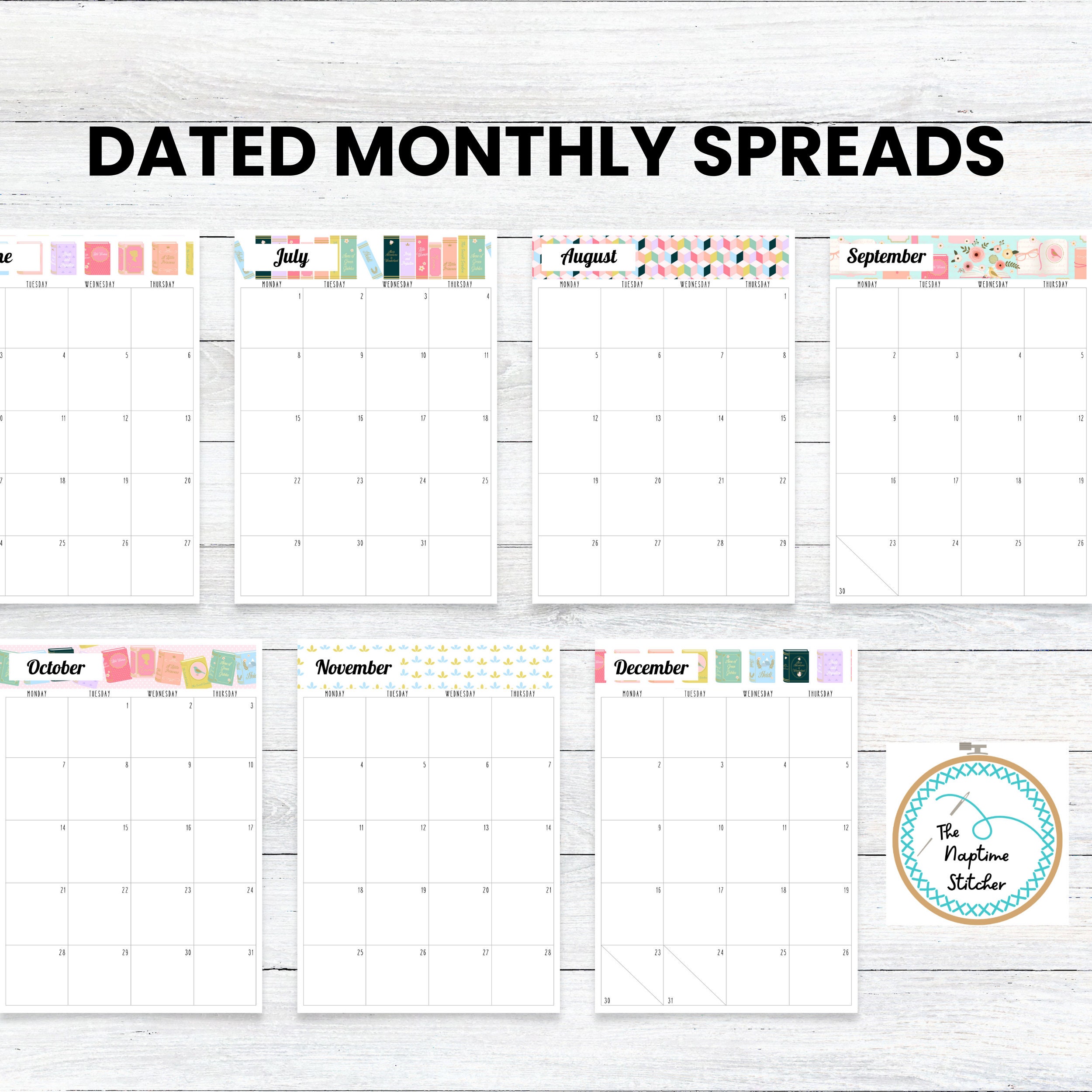 PRINTABLE 2024 Reading Planner, MONDAY Start, Book Tracker, Journal for ...