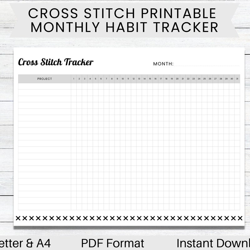 Monthly Stitch Tracker - Etsy