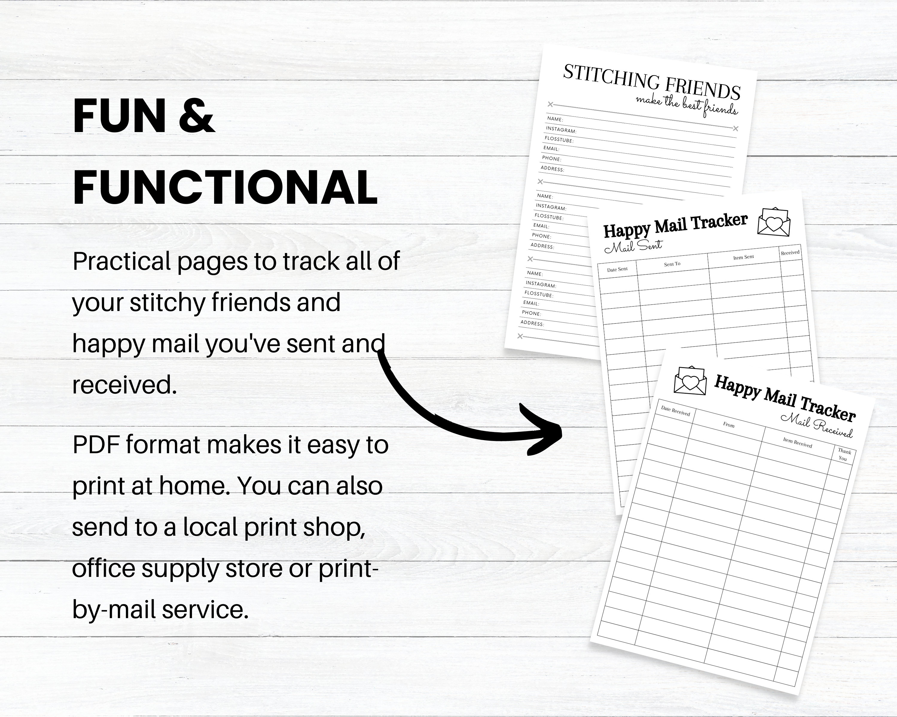 PRINTABLE Cross Stitch Friends Bundle, Happy Mail Tracker, Contacts ...