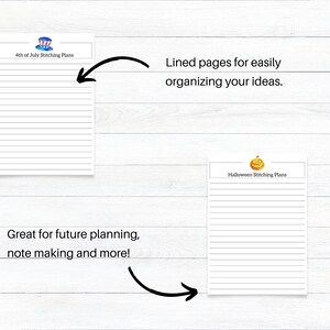 PRINTABLE Holiday Stitching Plans, Cross Stitch Planner, Journal for ...