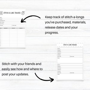 PRINTABLE Cross Stitch Stitch-a-long Tracker, WIP Planner, Stitching ...