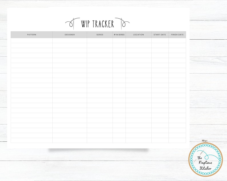 PRINTABLE Cross Stitch Project Planner, WIP Tracker, Craft Organizer - Etsy
