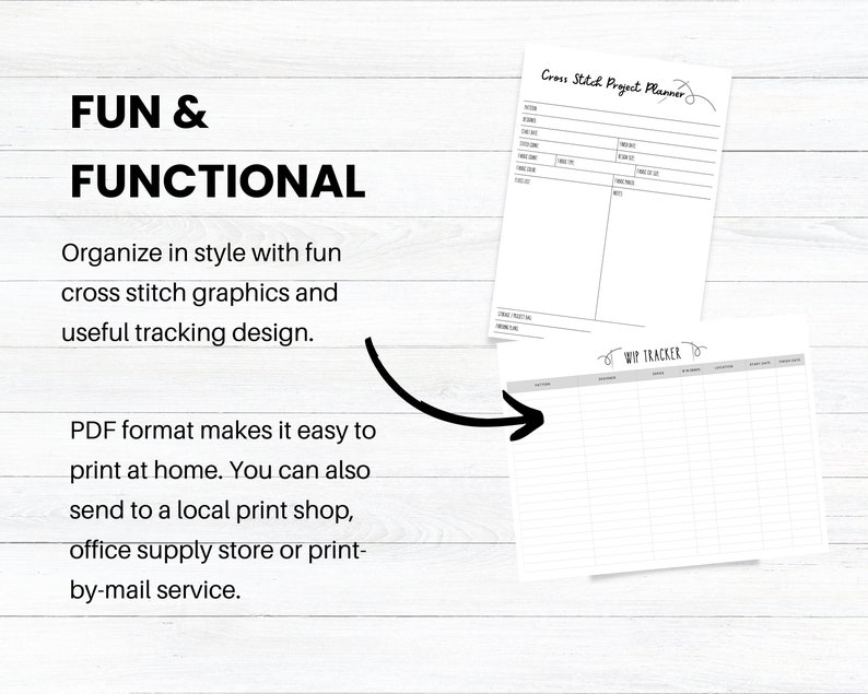 PRINTABLE Cross Stitch Project Planner WIP Tracker Craft - Etsy