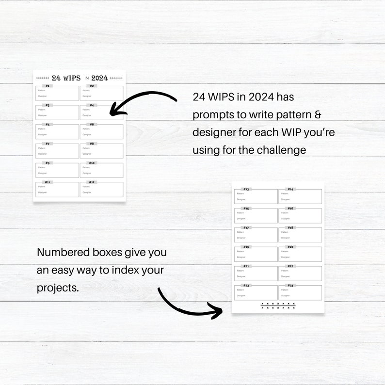 PRINTABLE 24 in 2024 Cross Stitch Tracker, WIP Organizer, Project ...