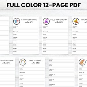 PRINTABLE Stitch the Day Seasonal Cross Stitch Tracker, Journal for ...