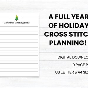 PRINTABLE Holiday Stitching Plans, Cross Stitch Planner, Journal for ...