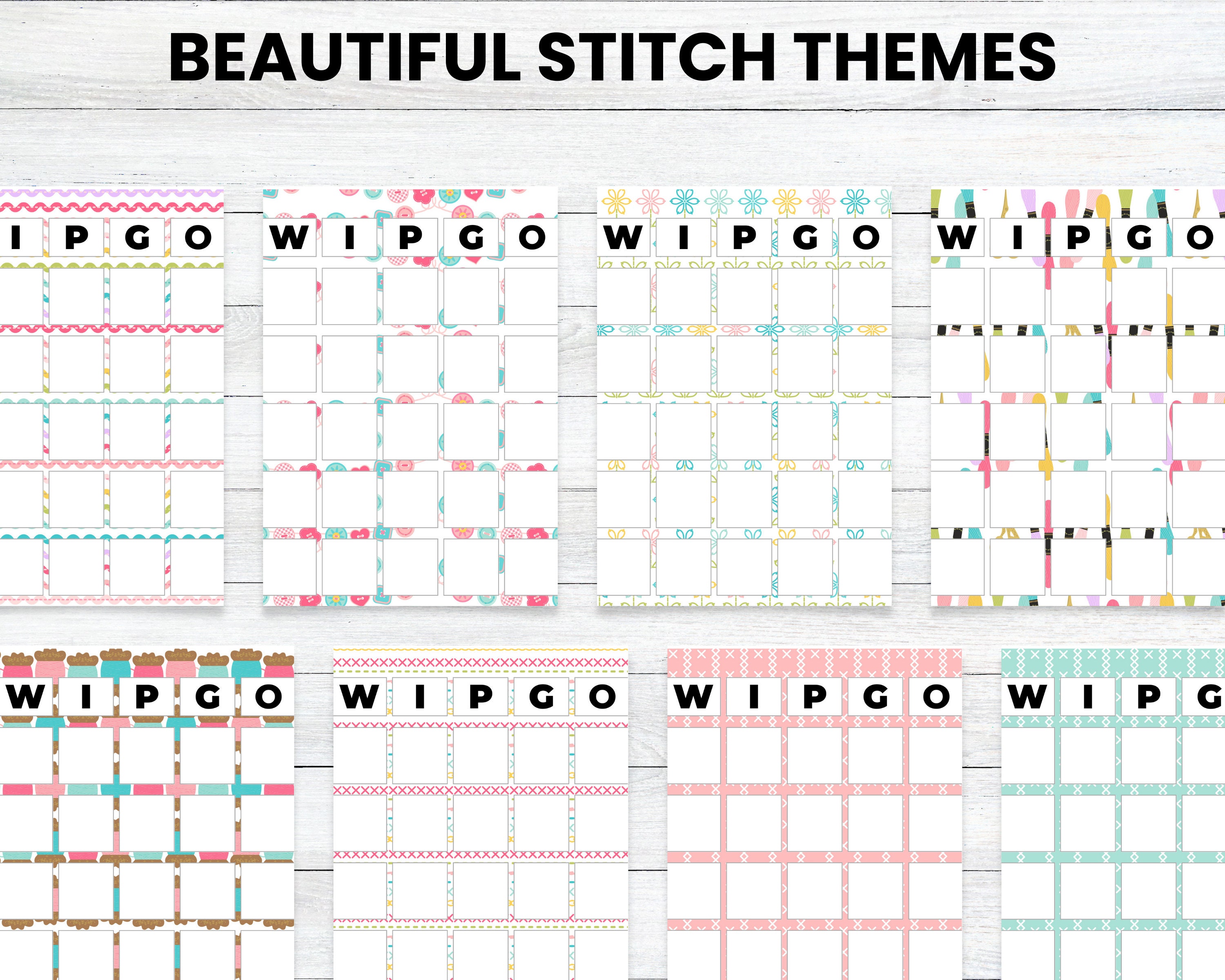 PRINTABLE Cross Stitch WIPGO Stitching Challenge, Cross Stitch Project ...