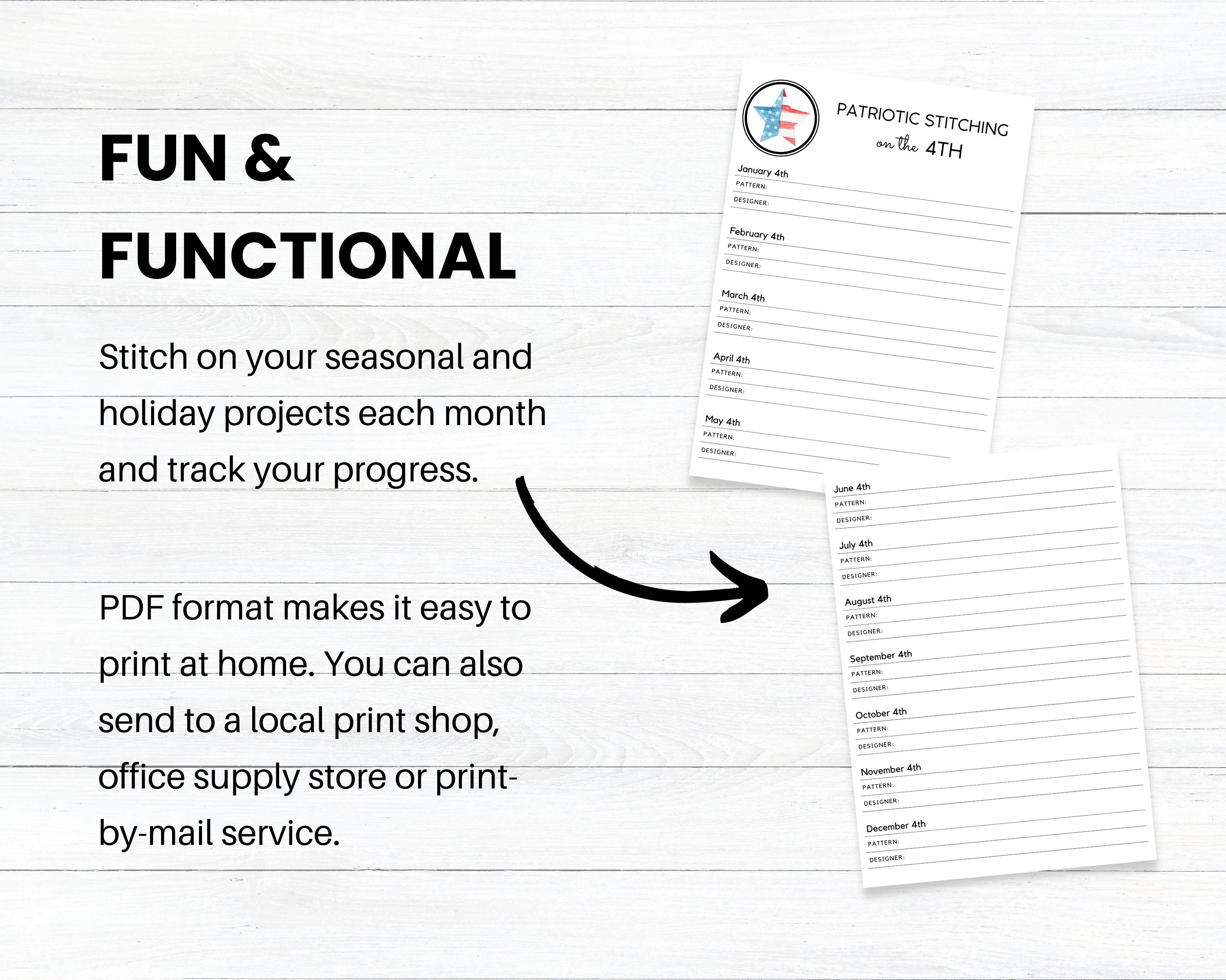 PRINTABLE Stitch the Day Seasonal Cross Stitch Tracker, Journal for ...