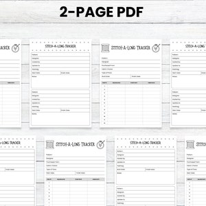 PRINTABLE Cross Stitch Stitch-a-long Tracker, WIP Planner, Stitching ...