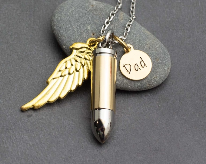 Gold Bullet Urn Necklace Bullet Cremation Necklace Jewelry for Ashes ...