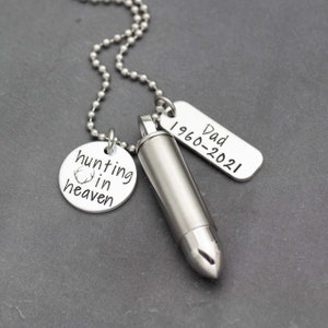 Personalized Urn Necklace Hunting in Heaven, Cremation Jewelry Urn ...