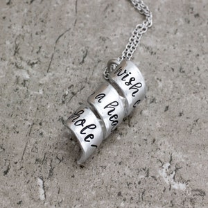 Your Own Custom Hidden Message Necklace Scroll Necklace Inspirational ...
