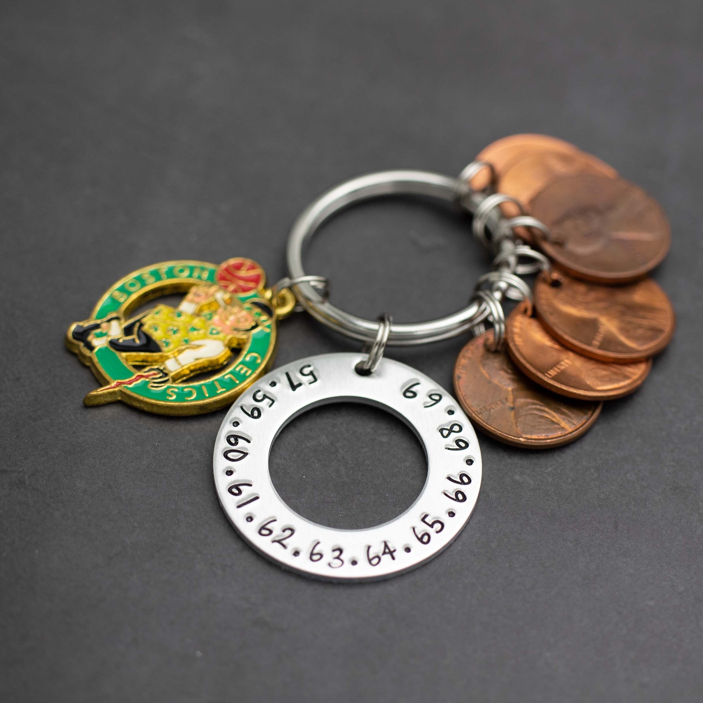 Boston Celtics NBA Championship Wins Keychain New England Sports Fan ...
