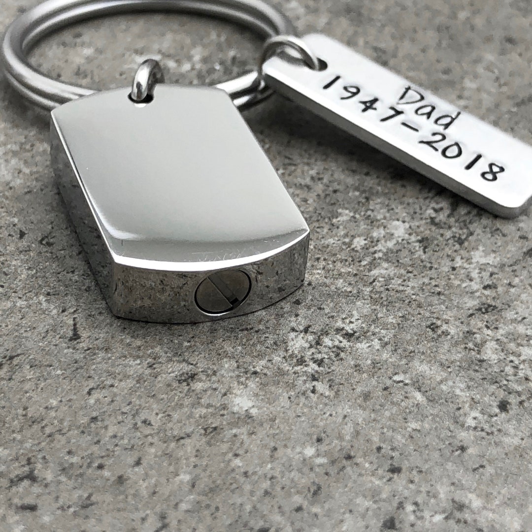 Dog Tag Urn Key Chain Personalized Cremation Jewelry for Men Military ...