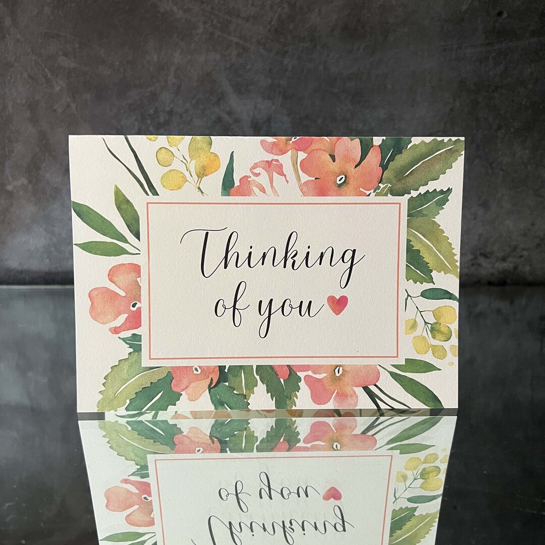 Downloadable Sympathy Card, Watercolor Flowers Thinking of You Print at ...