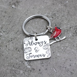 Always and Forever Cardinal Key Chain Cardinal Memorial Gift - Etsy