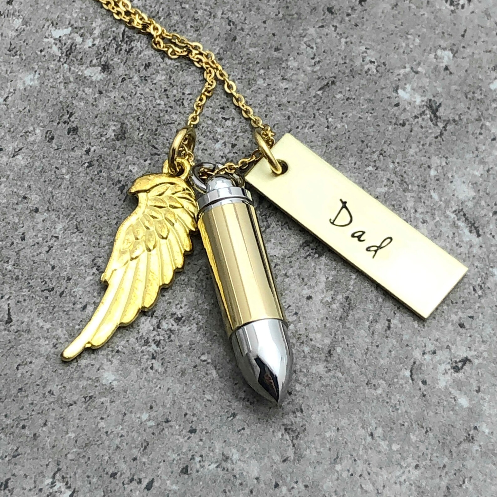 Gold Bullet Urn Necklace Bullet Cremation Necklace Jewelry for - Etsy