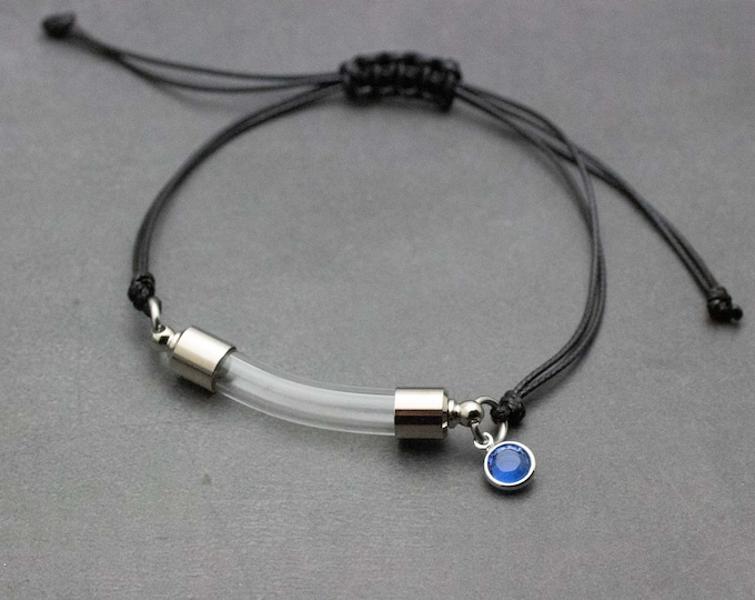 Glass Vial Urn Bracelet, Personalized Cremation Jewelry, Adjustable ...