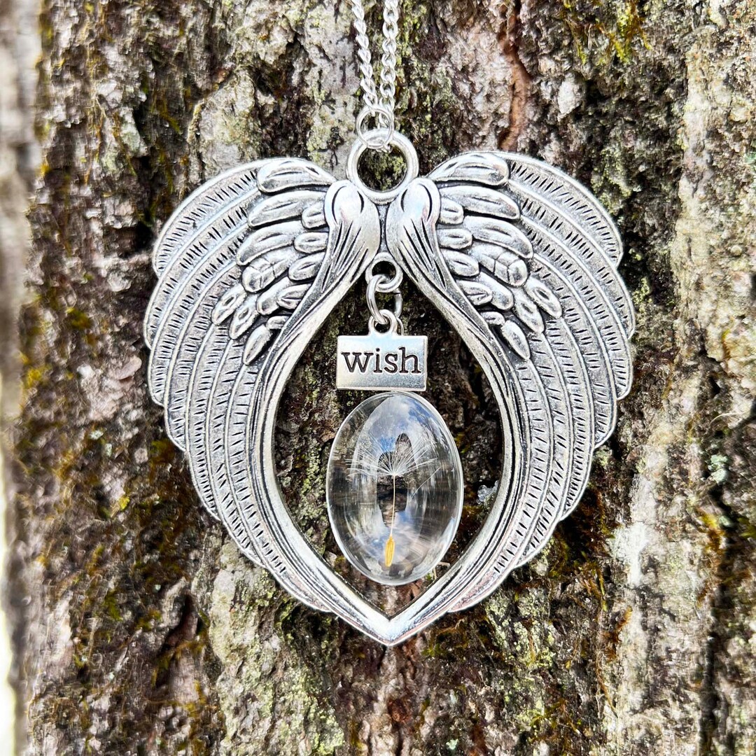 Dandelion Puff Wish With Wings Memorial Christmas Ornament, Pressed ...