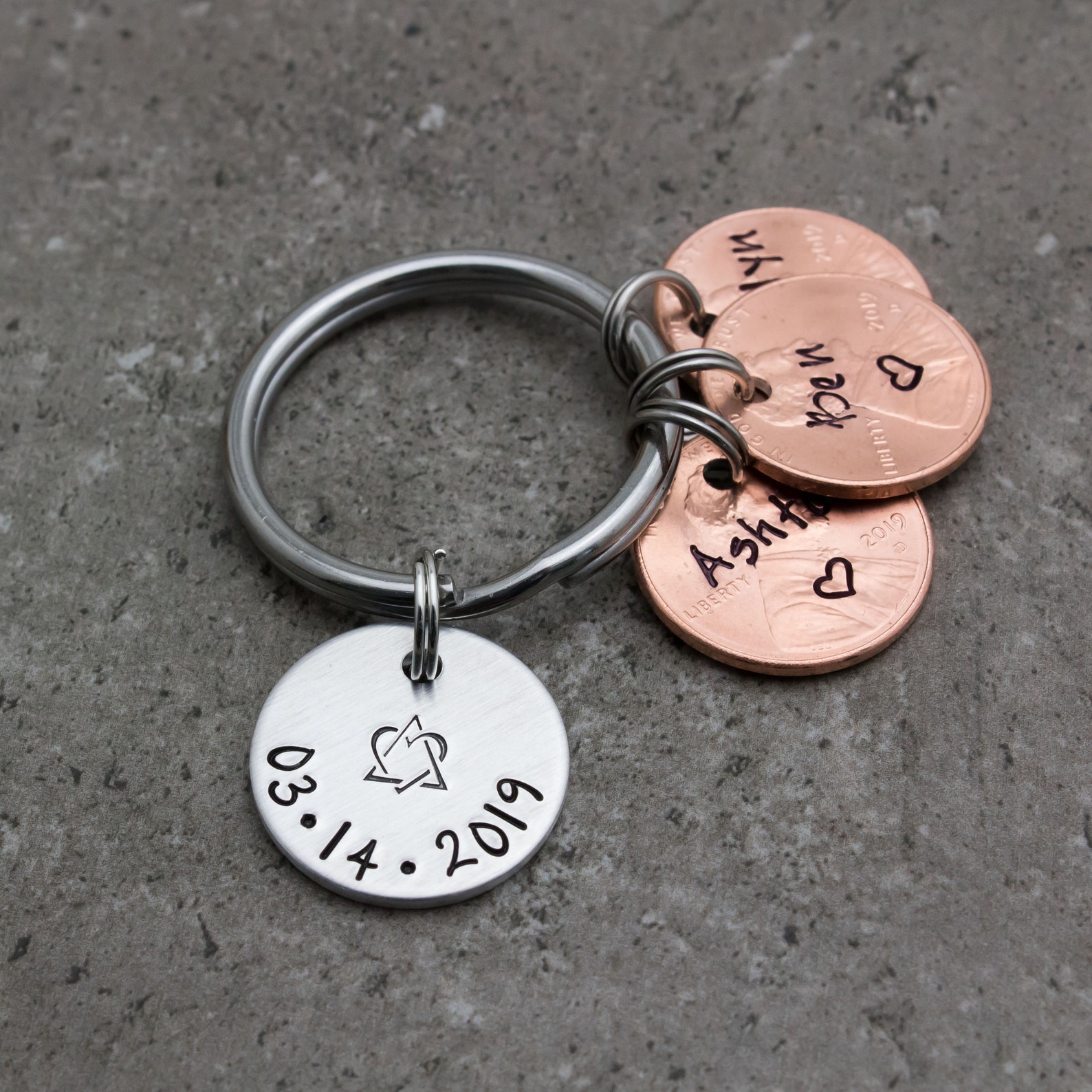 Father's Adoption Penny Key Chain Mother's Adoption Keychain Lucky ...