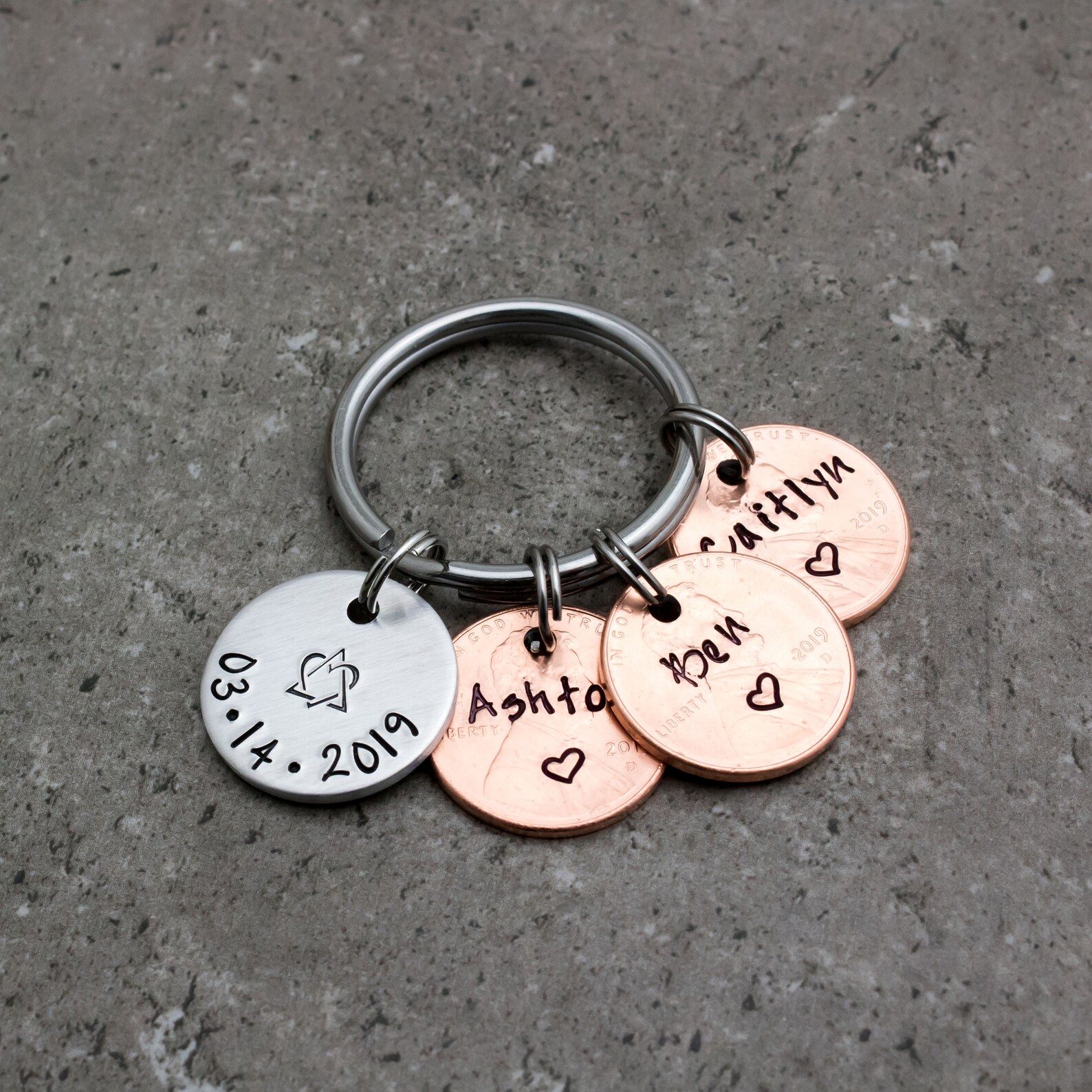 Father's Adoption Penny Key Chain Mother's Adoption Keychain Lucky ...