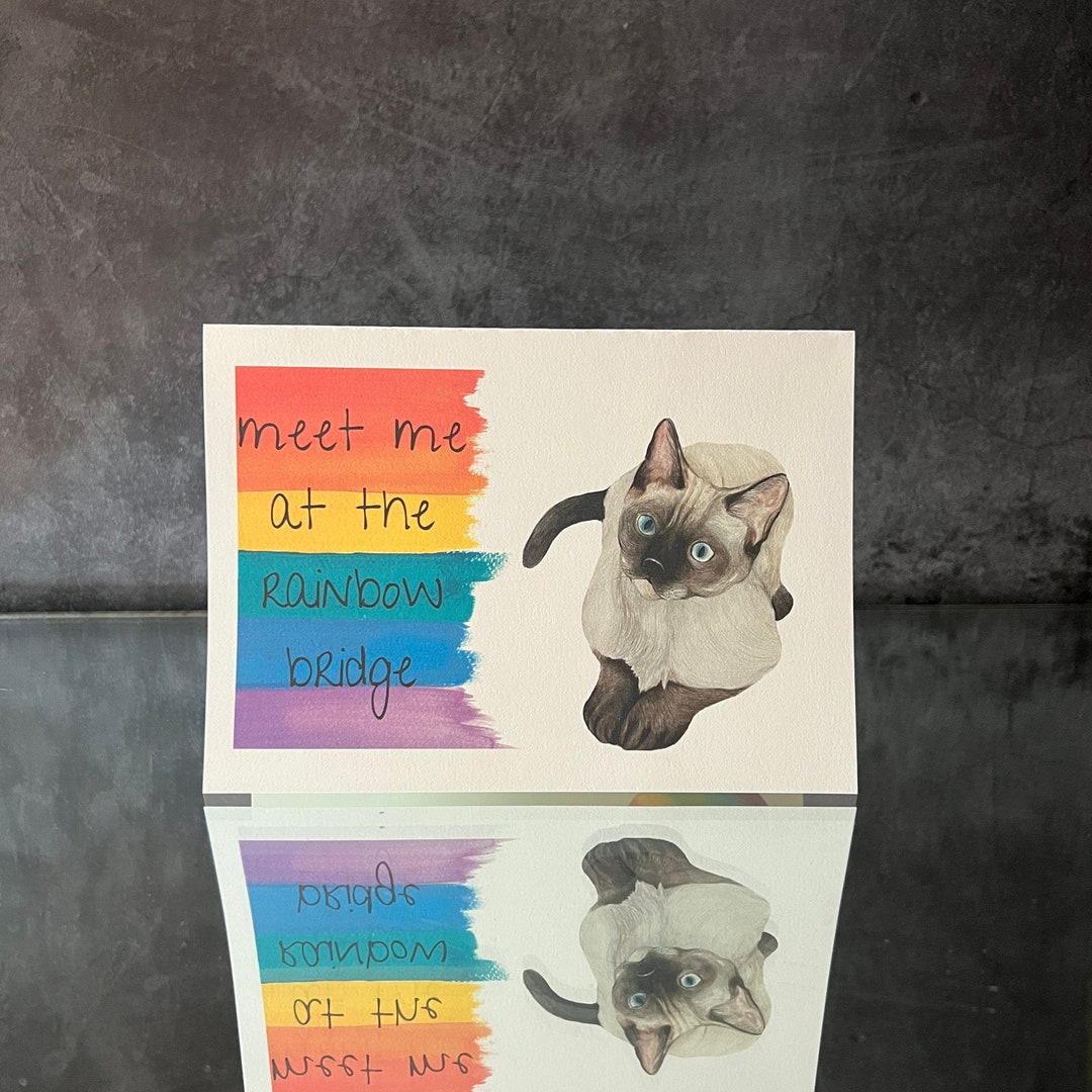 Rainbow Bridge Siamese Cat Downloadable Sympathy Card, Print at Home ...