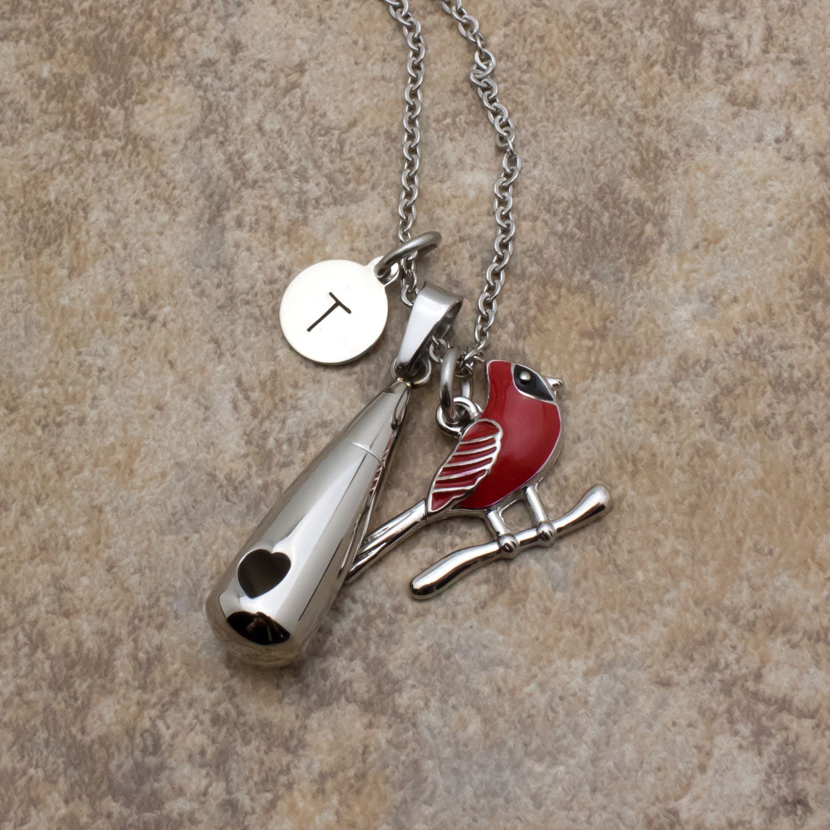 Cardinal Cremation Necklace Personalized Urn Necklace | Etsy