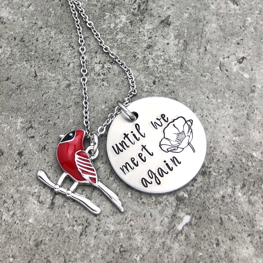 Cardinal Poppy Collier commémoratif jusquà ce que nous nous ...