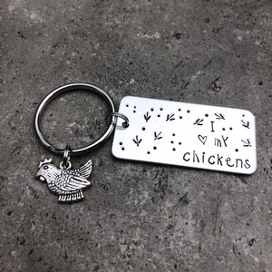 Chicken Lover Keychain for Chicken Owner Urban Farming Chicken Keychain ...